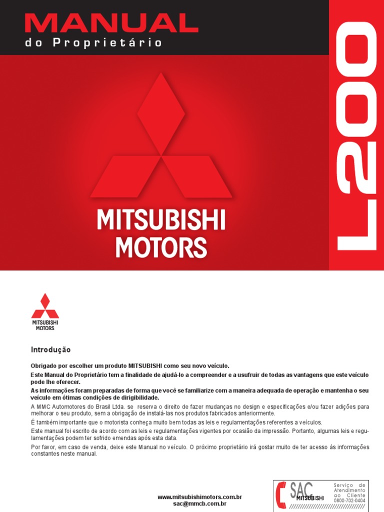 Manual L200 - 2004 | PDF | Motores | Pneu