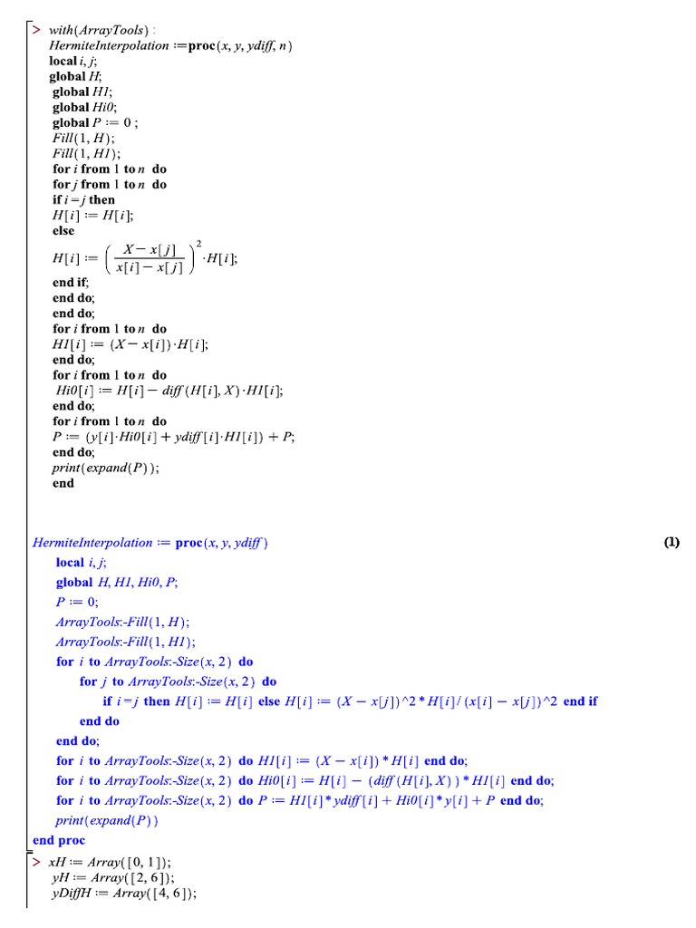 Hermite Interpolation | PDF