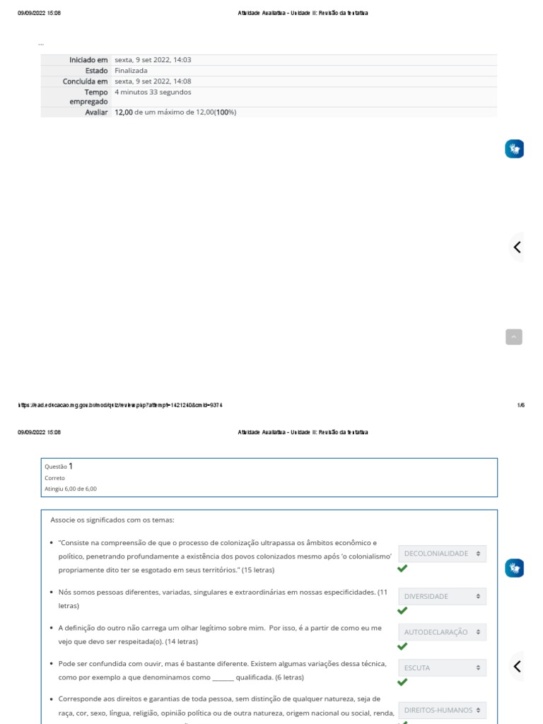 Atividade Avaliativa - Unidade II - Revisão Da Tentativa | PDF | Interseccionalidade | Feminismo