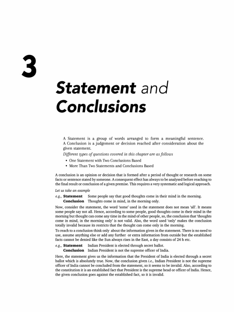 Statement Conclusion | PDF
