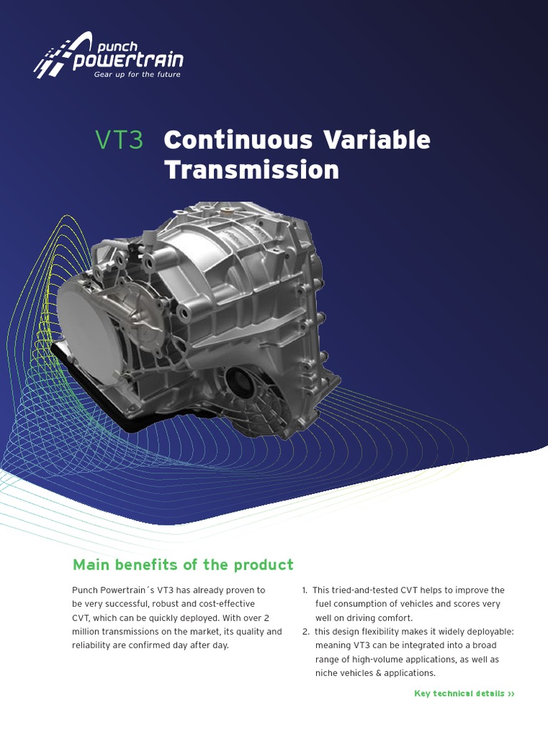 Versatile and Proven VT3 Continuous Variable Transmission Provides Fuel ...