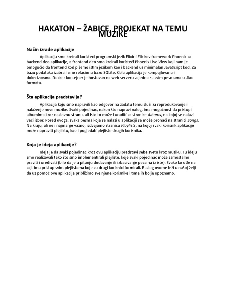 Hakaton Projekat | PDF