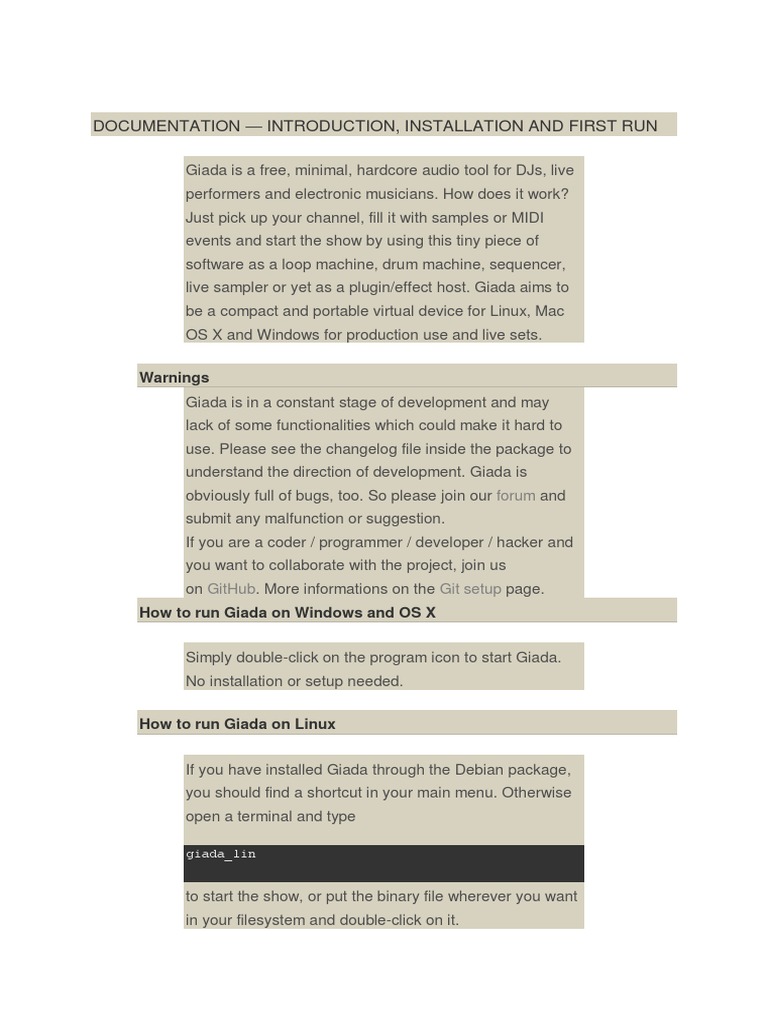 Giada Documentation Original | PDF | Software Development | Computer Science
