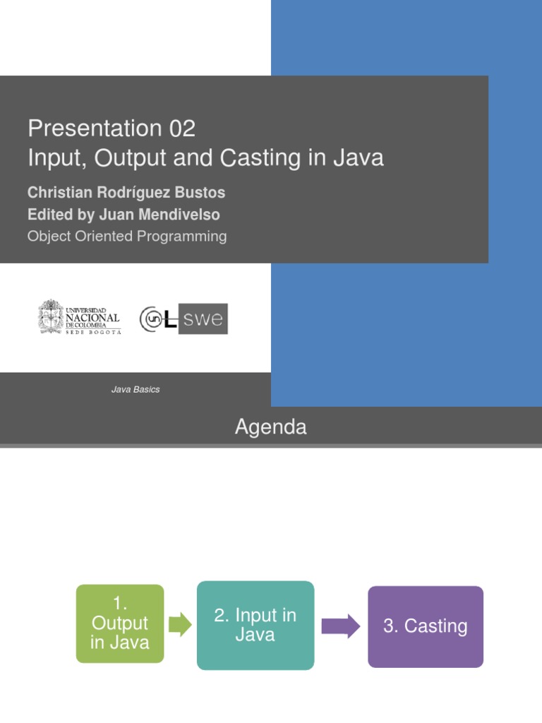 Presentation 02 Input Output And Casting In Java Pdf Data Type