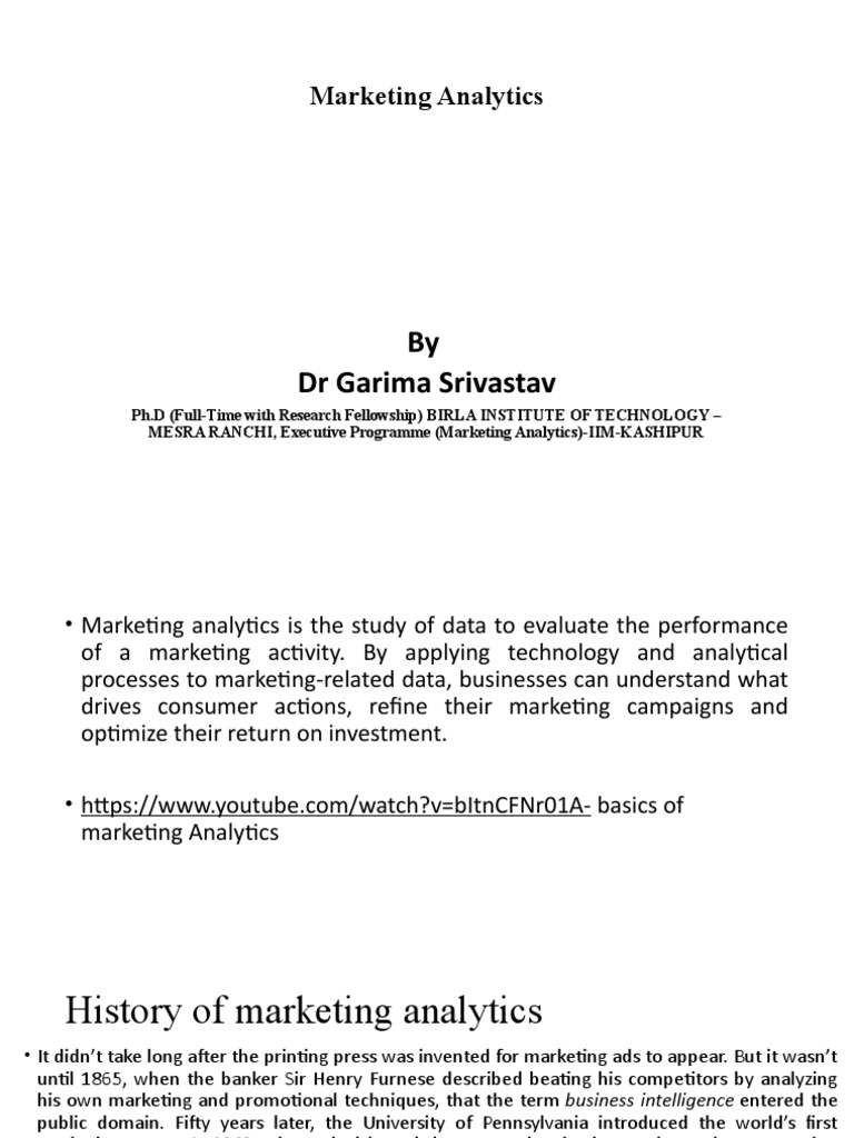 Marketing analytics ppt | PDF | Analytics | Marketing