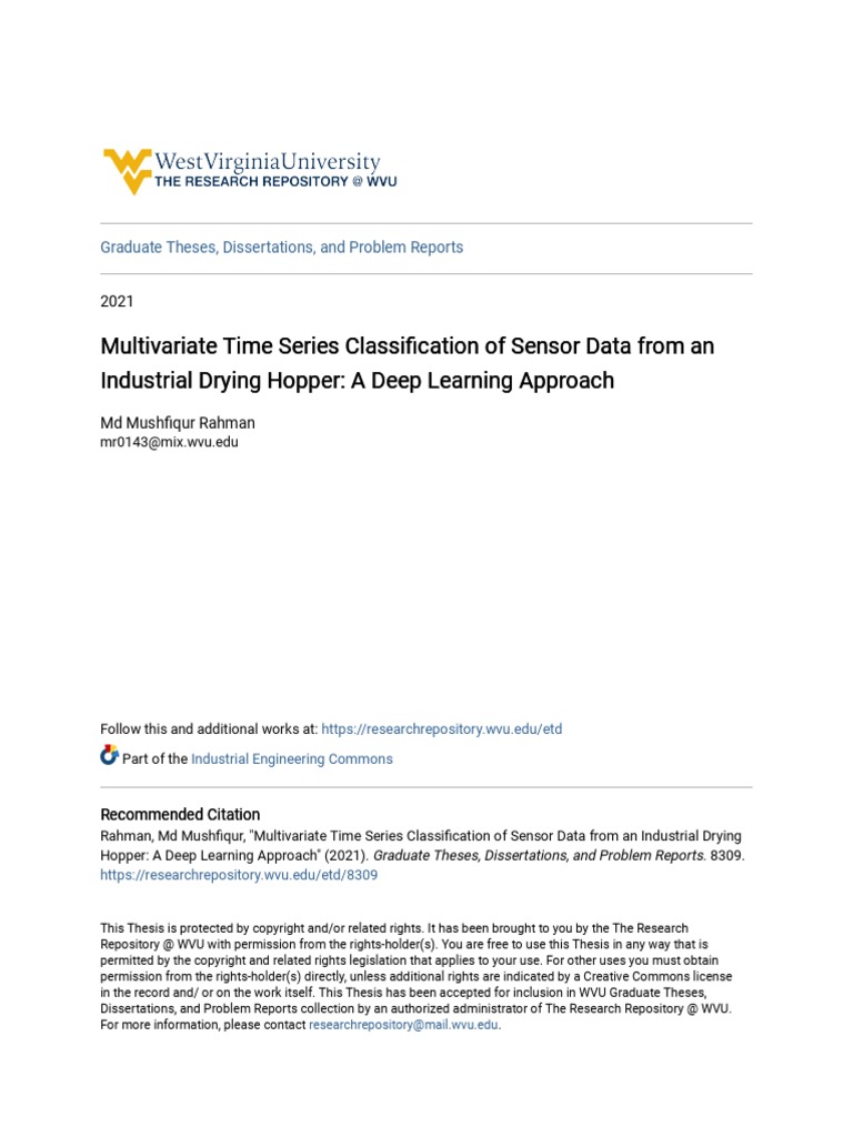 Multivariate Time Series Classification of Sensor Data From An in | PDF | Artificial ...