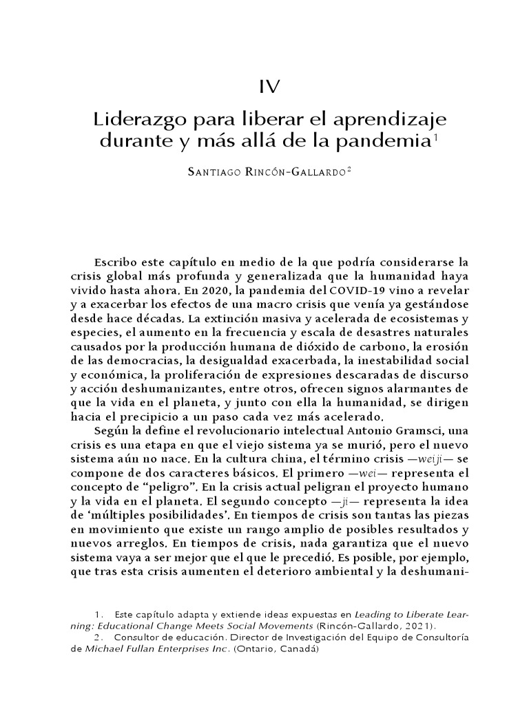 Liderazgo para Liberar El Aprendizaje Durante y Mas Alla de La Pandemia ...