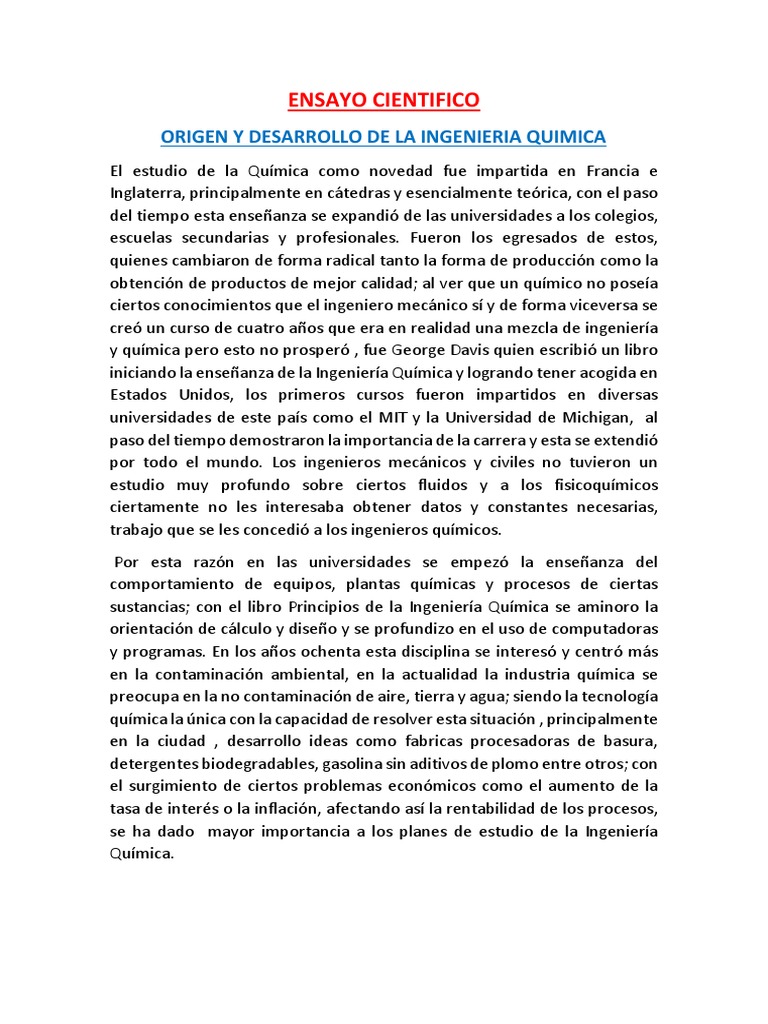 Ensayo Cientifico 1 | PDF