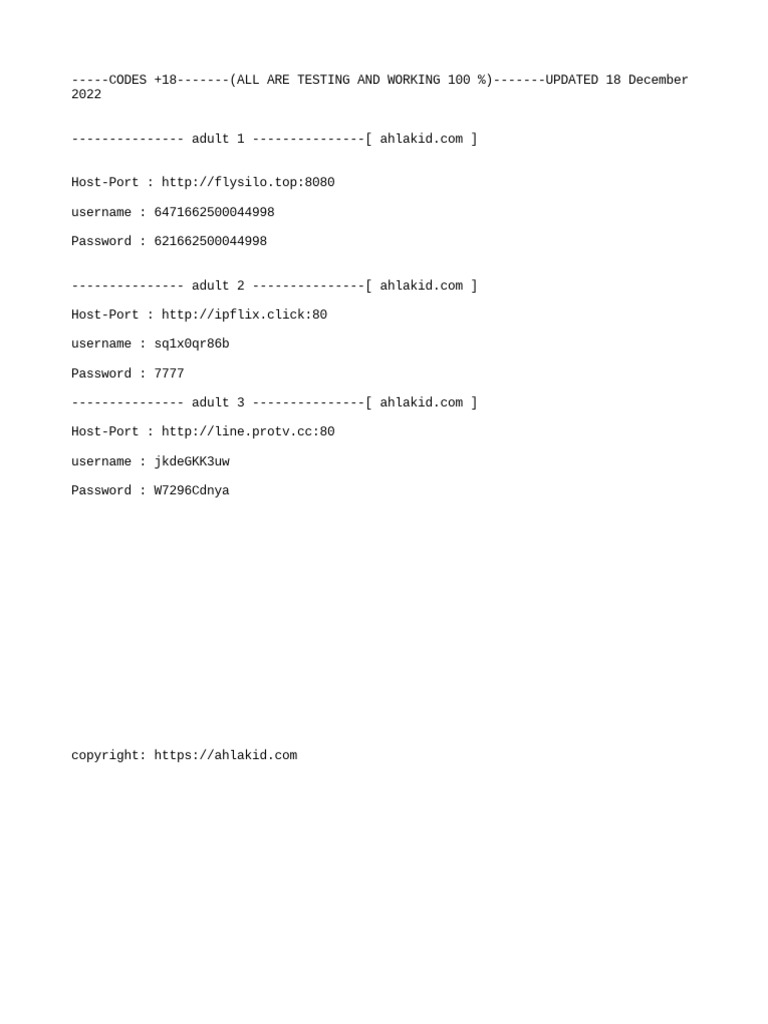 Xtream Codes Xoxo 18-12-2022 | PDF