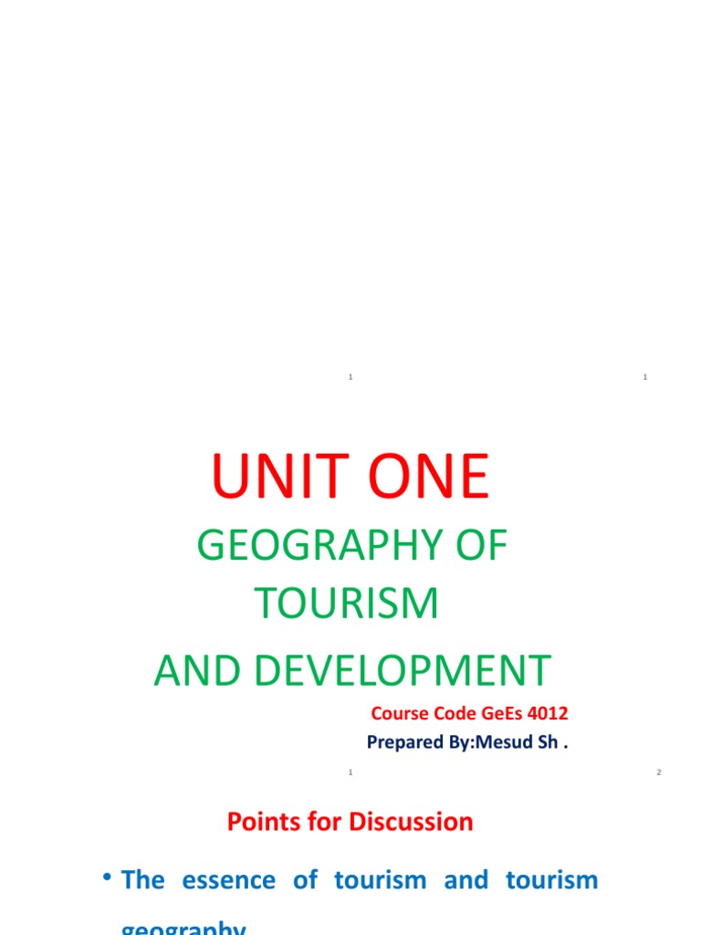 Tourism Unit One | PDF | Tourism | Geography