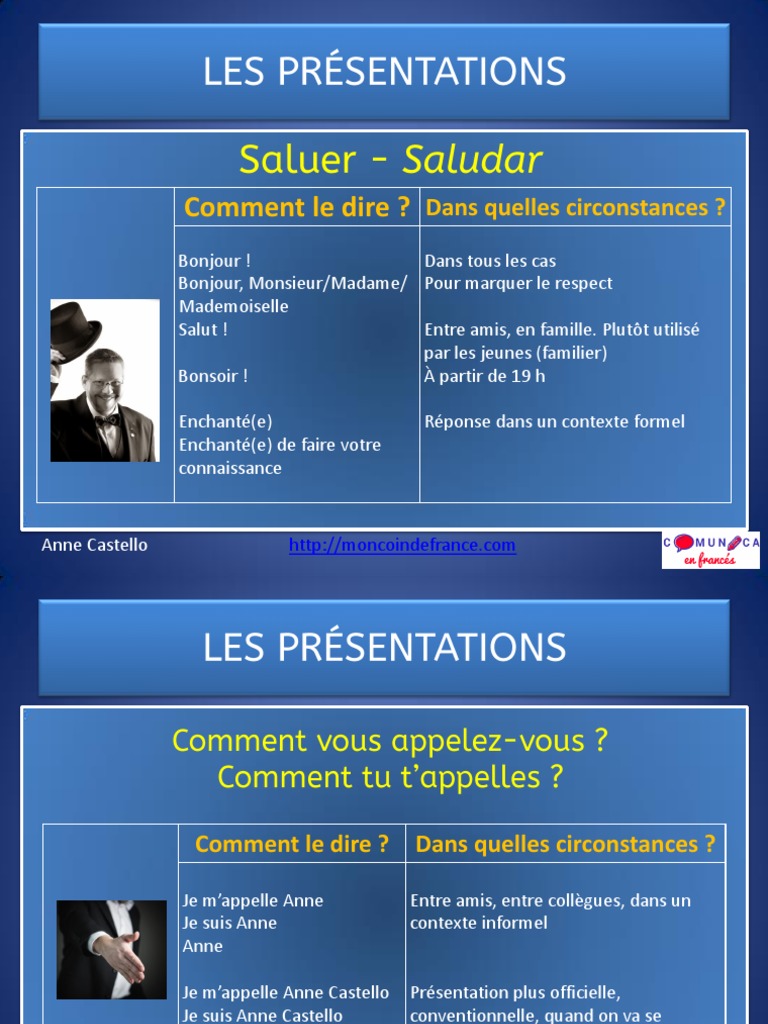 TEMA 1 Presentacion-En-Frances-Textos | PDF