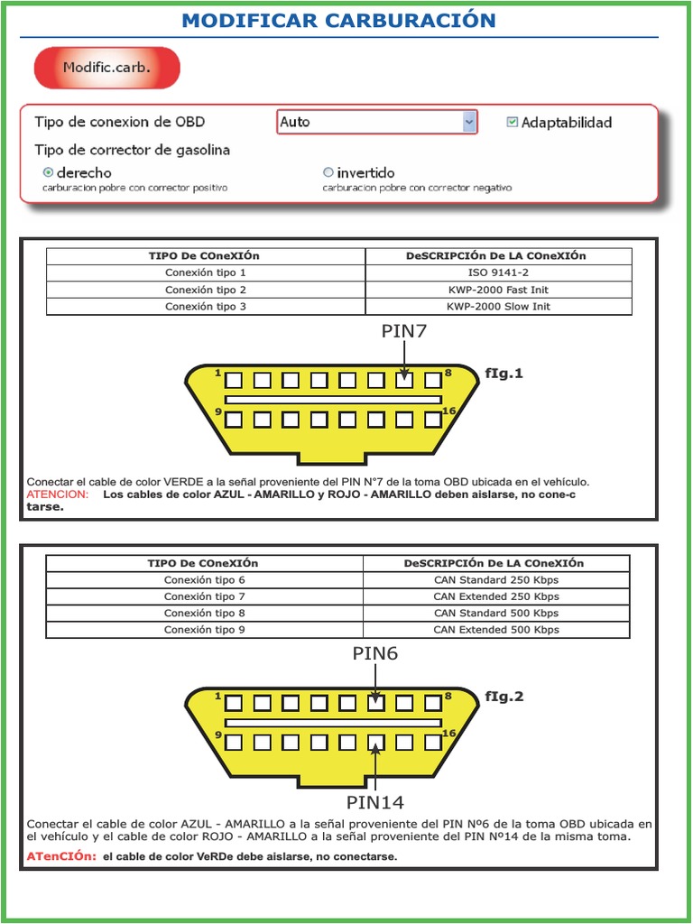 CONEXION OBD Ecu GNC | PDF