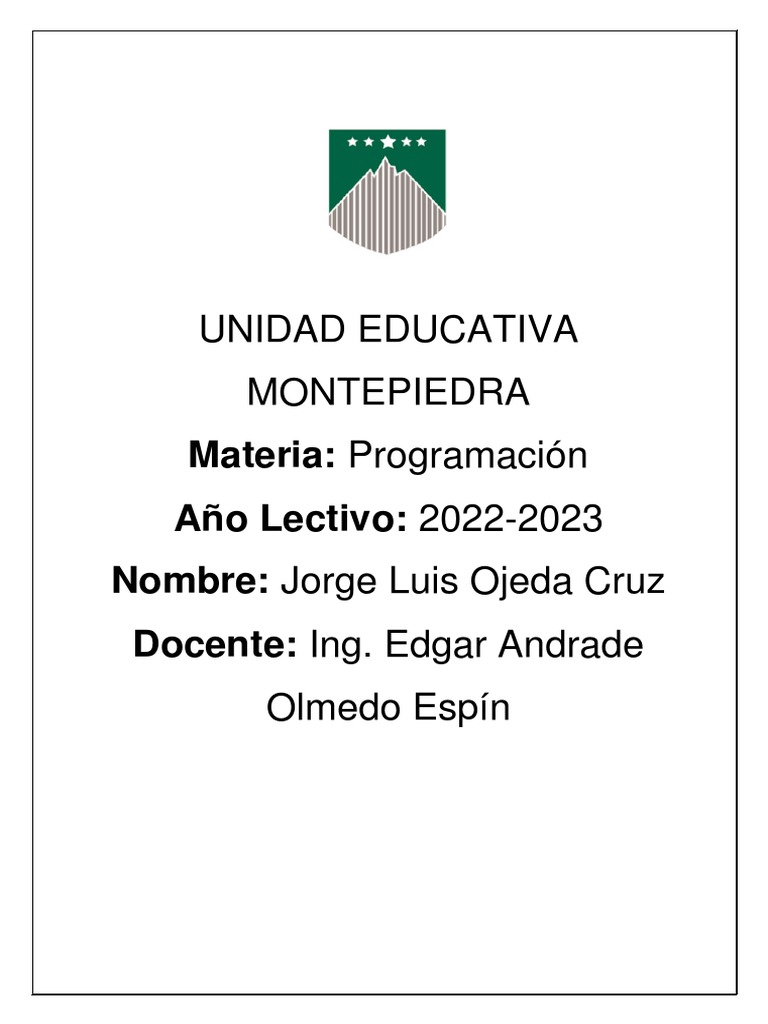 Examen De Programación Jorge Luis Ojeda Cruz Pdf Python Lenguaje 