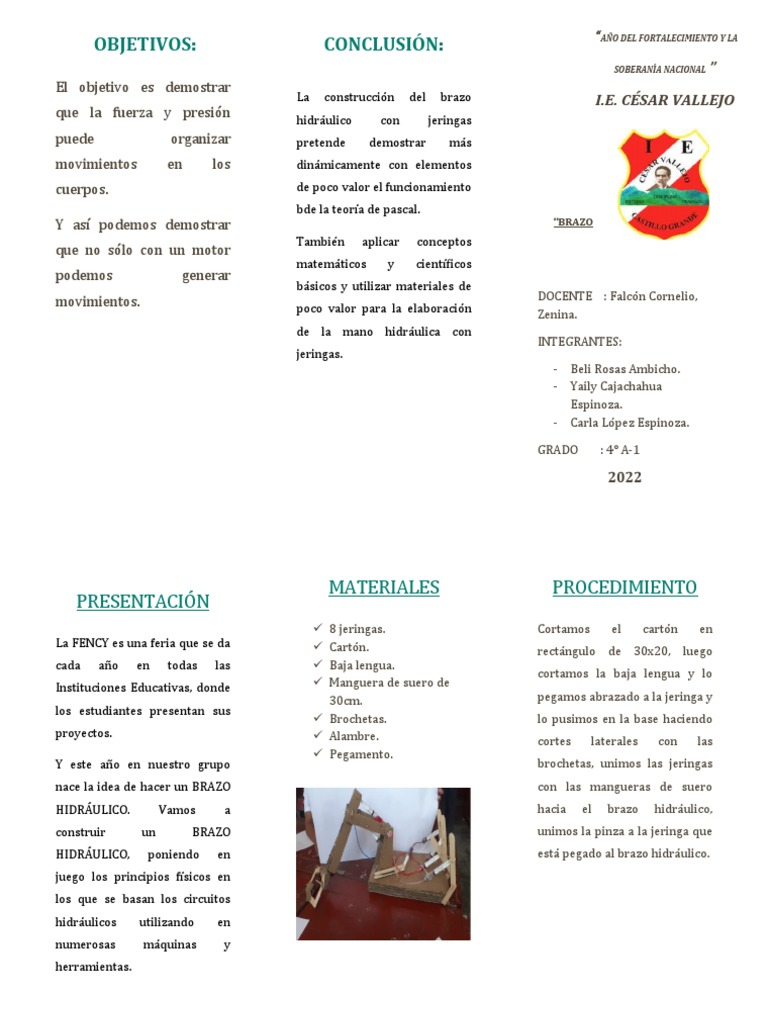 Construyendo un brazo hidráulico con jeringas para demostrar los ...