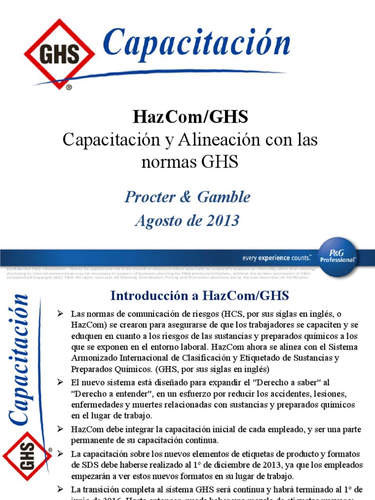 GHS Training - Approved - Spanish | PDF | Administración de Seguridad y ...