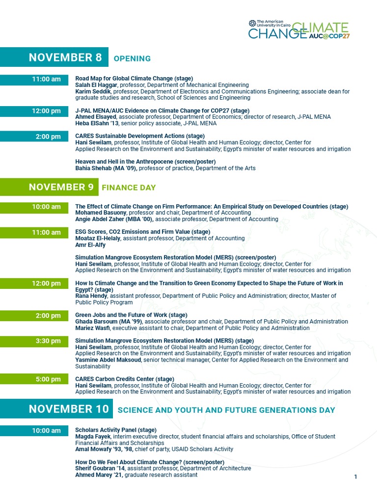 Agenda COP27 Final | PDF | Sustainability | Ecology