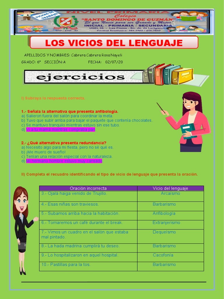 Vicios Del Lenguaje | PDF