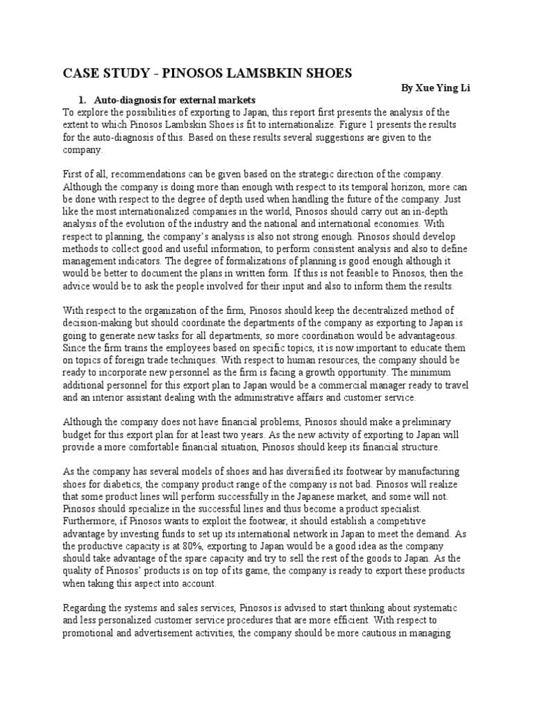 Case Study Pinosos Part 1 by Xue Ying Li | PDF | Cargo | Supply Chain ...