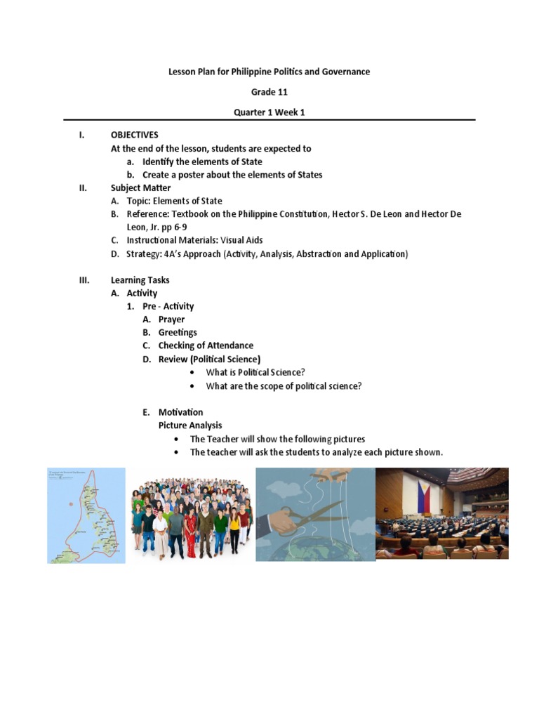 Poster Creation on State Elements | PDF | Lesson Plan | Learning