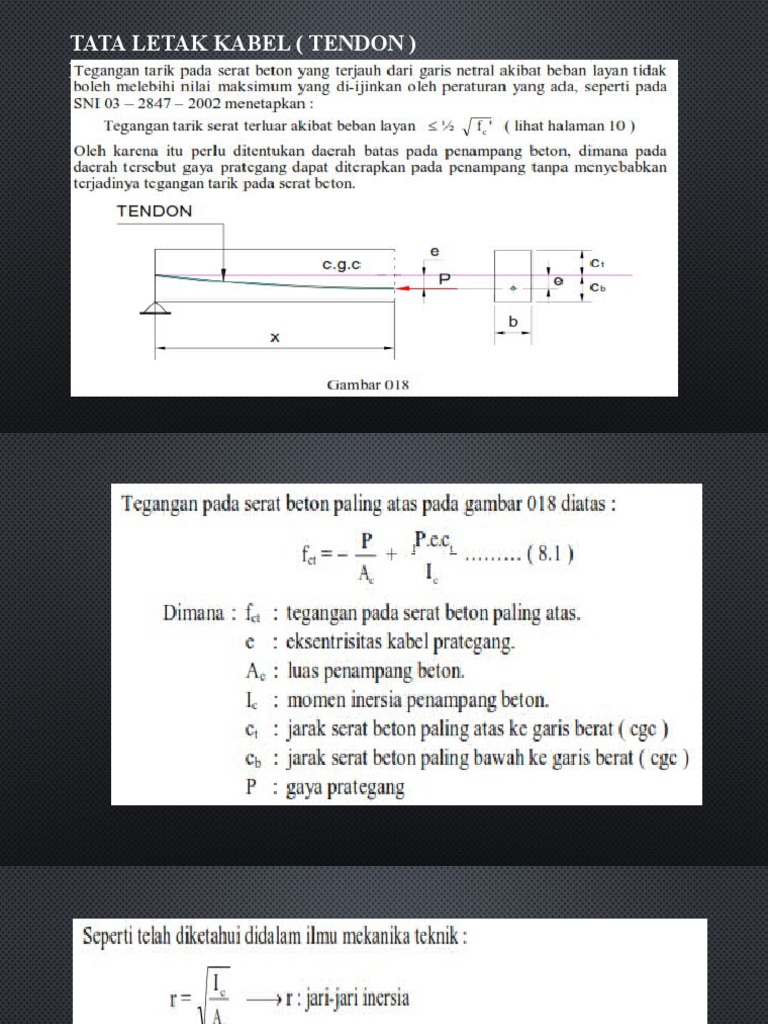 Tata Letak Kabel Tendon Prategang | PDF