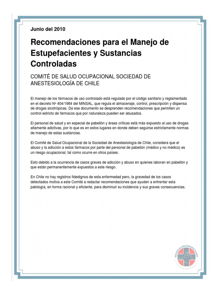 Manejo de Estupefacientes en Salud | PDF | La dependencia de sustancias ...