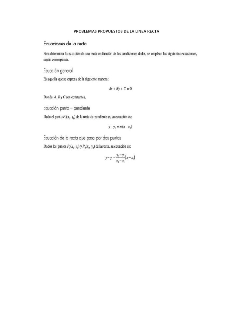 Problemas de La Linea Recta | PDF
