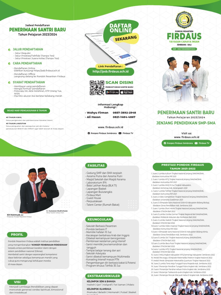 Brosur PSB Firdaus 2022 | PDF