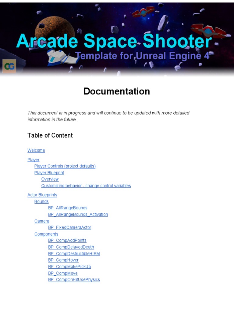 Arcade Space Shooter Template - Documentation | PDF