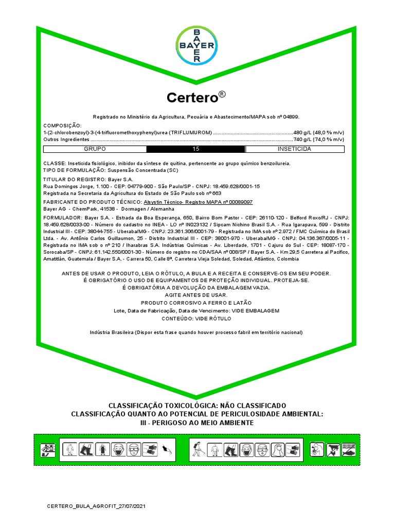 CERTERO_BULA-jan-22 | PDF | Nuvem | Embalagem e rotulagem