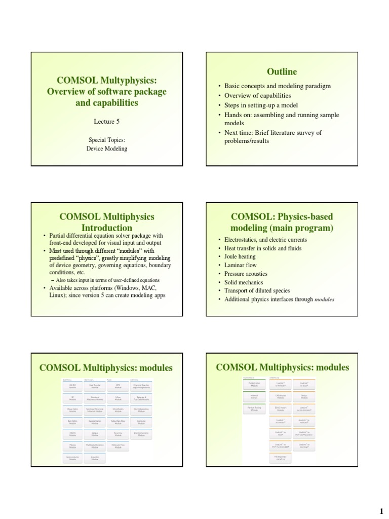COMSOL Multiphysics Overview and Modeling | PDF | Visual Basic For ...