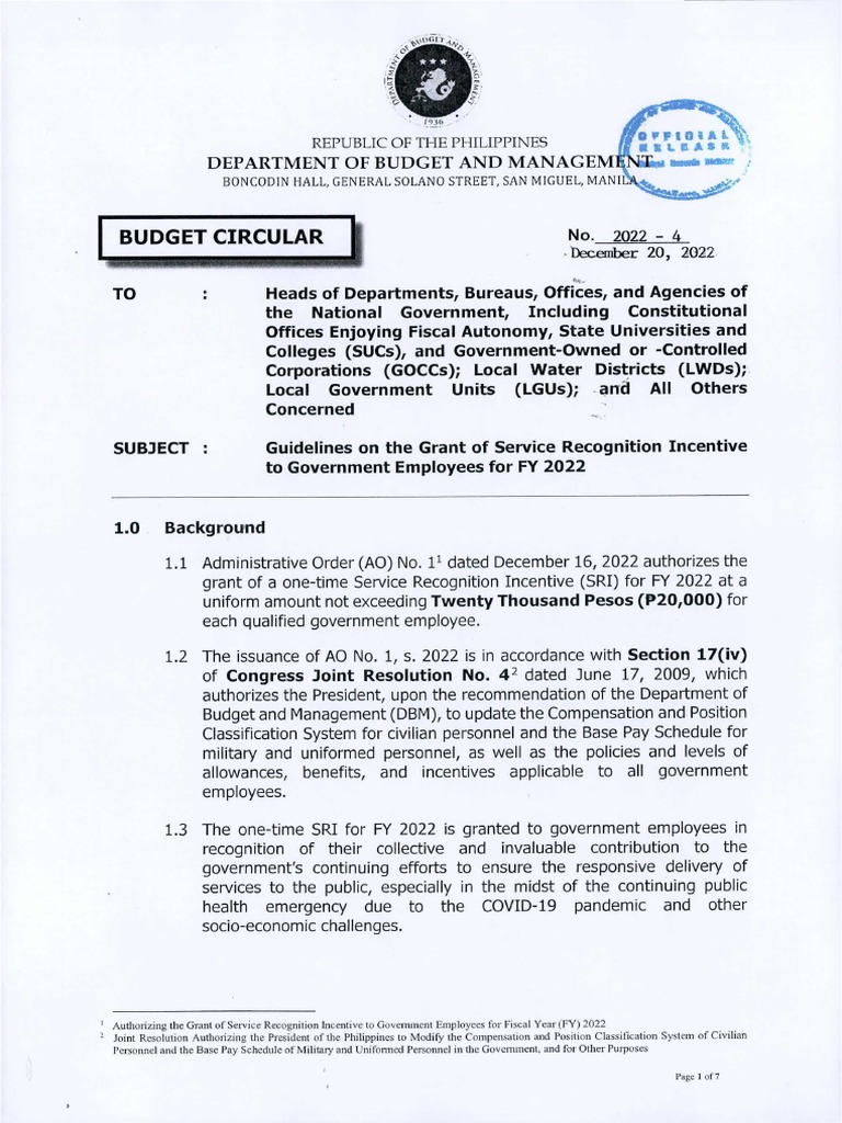 SRI Guidelines for Government Employees 2022 | PDF | Employment ...