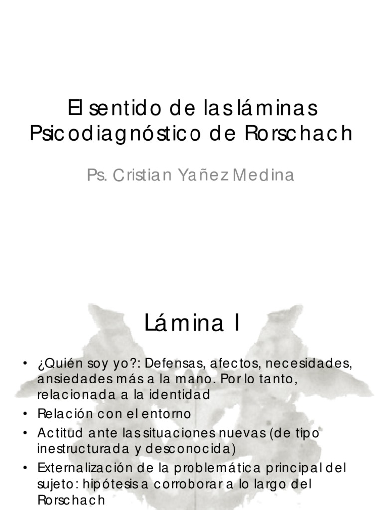 El Sentido de Las L Minas Psicodiagn Stico de Rorschach | PDF | La sexualidad humana | Carné de ...
