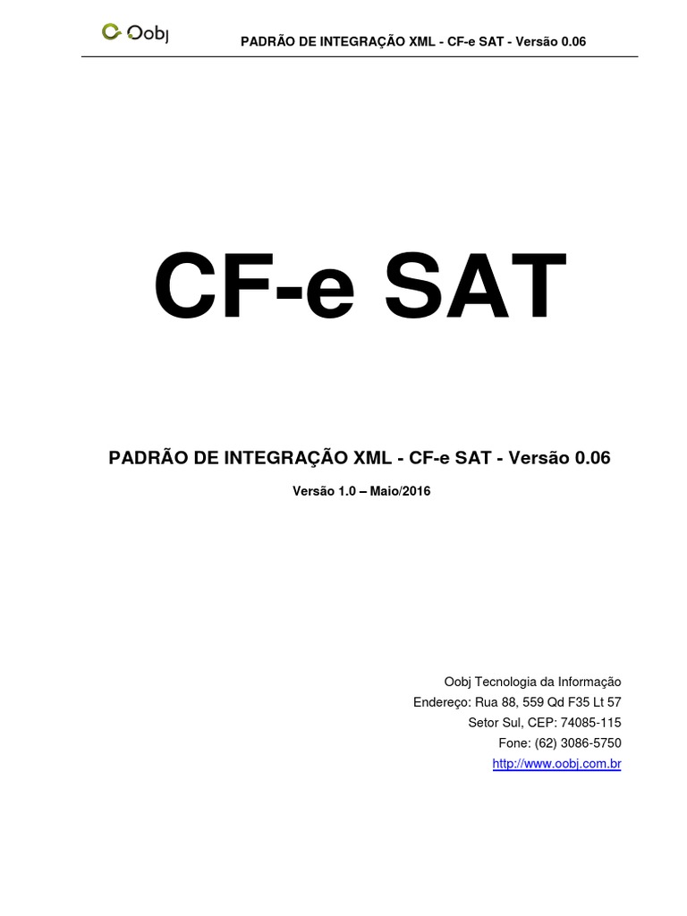 Integração XML CF-e SAT 0.06 | PDF | Impostos | Taxa de imposto