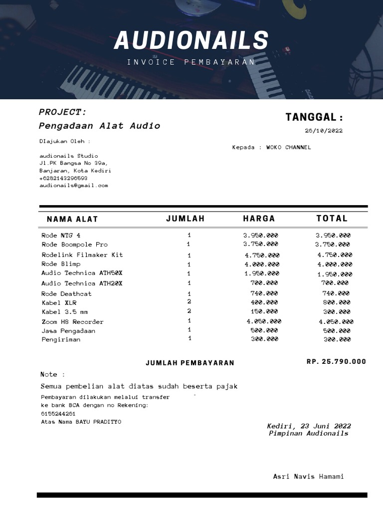 Invoice Pengadaan Alat Woko Channel | PDF