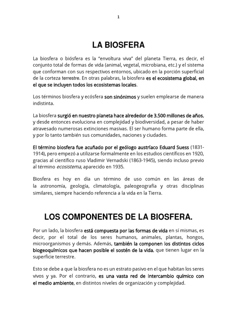 17 La Biosfera | PDF | Tierra | Vida