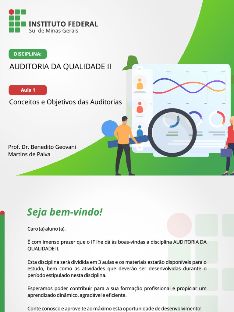 01 - AUDITORIA 02 - Disciplina 2 - Aula 1 | PDF | Qualidade (negócios ...