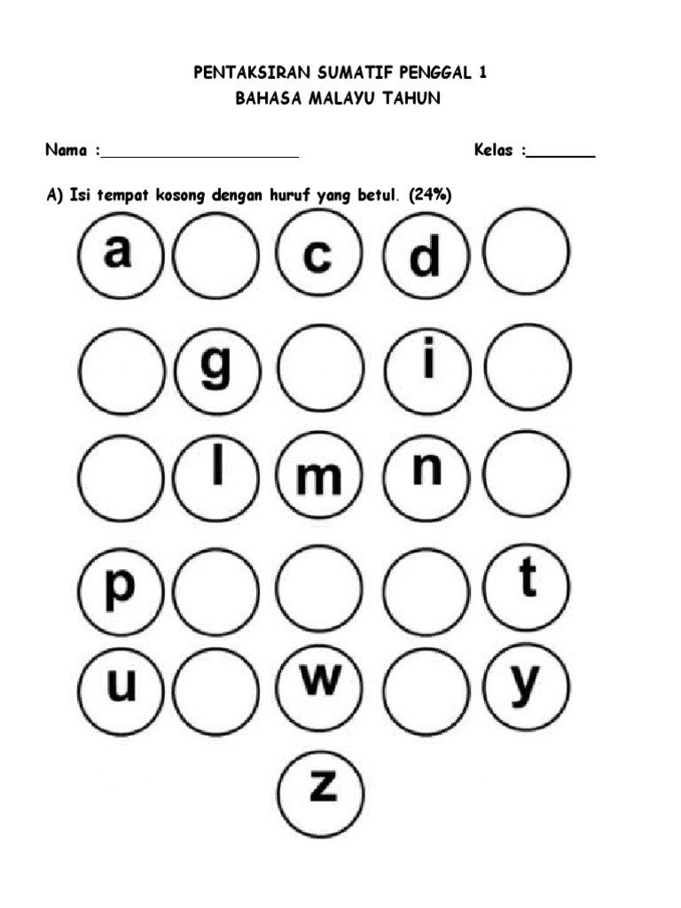 Bahasa Melayu Tahun 1 | PDF
