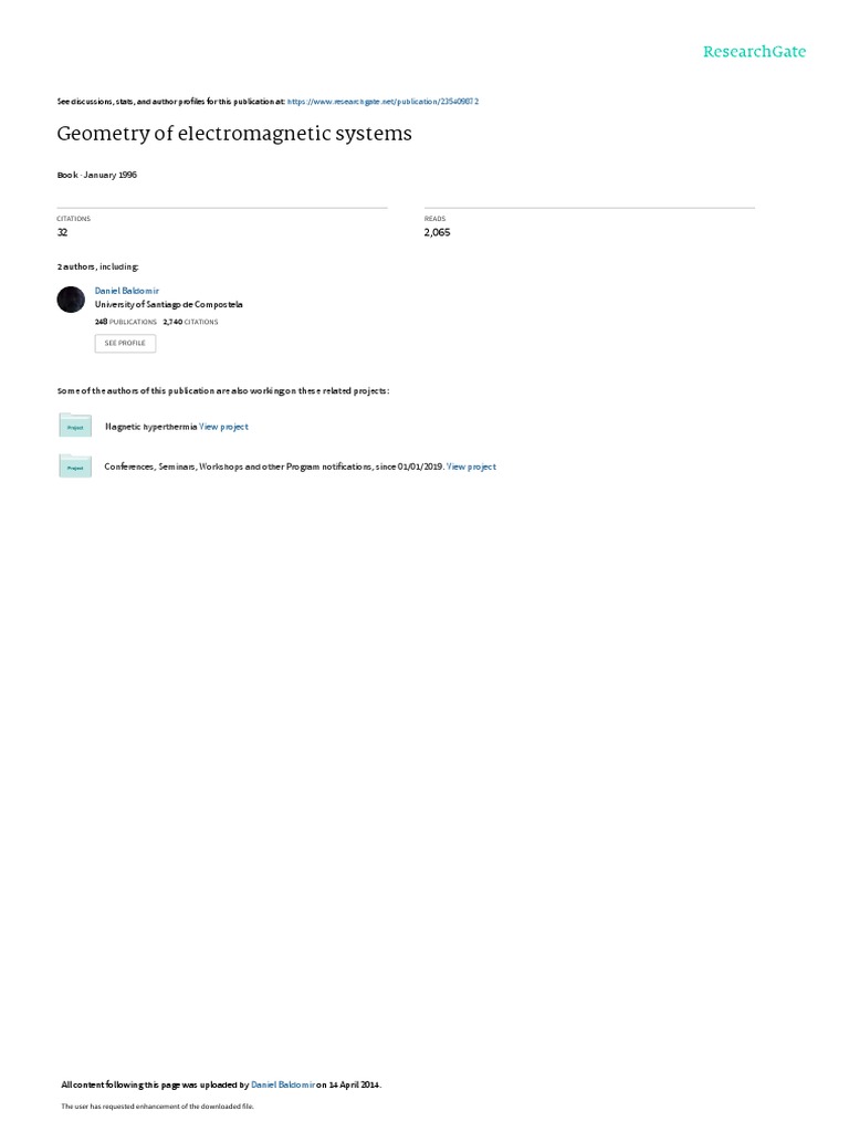 Geometry of Electromagnetic Systems: January 1996 | PDF