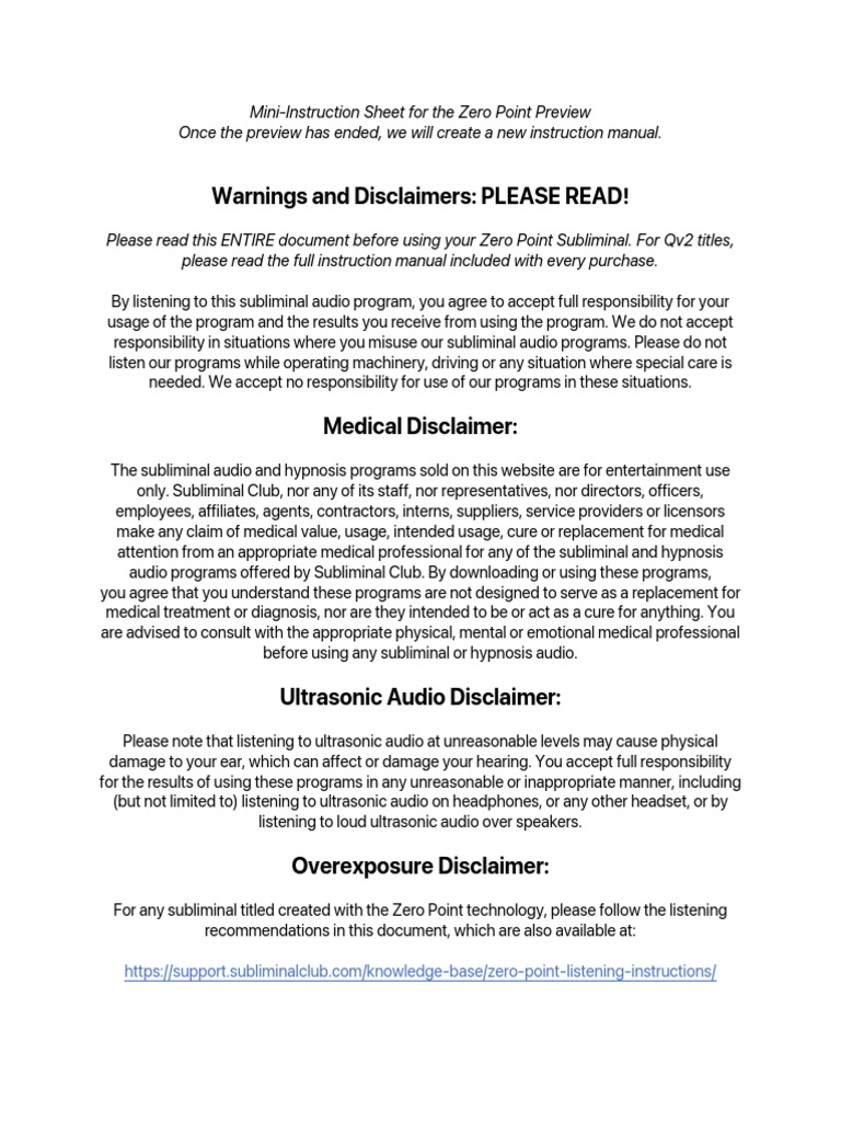 Zero Point Preview Mini Instruction Sheet | PDF | Headphones ...