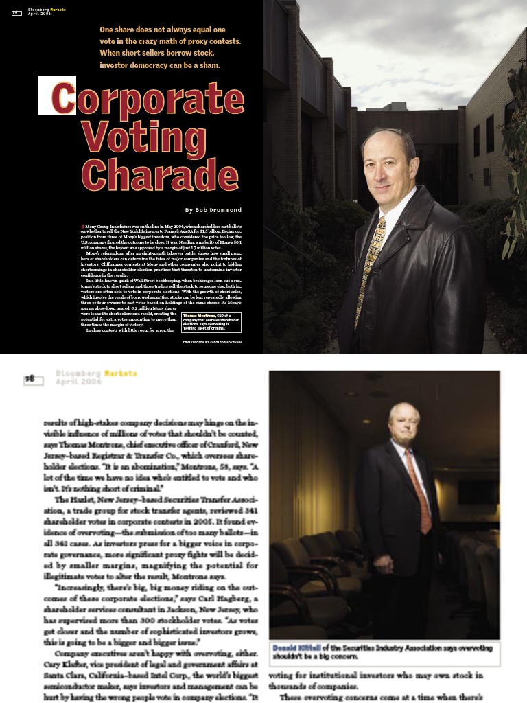 2006 - Corporate Voting Charade | PDF | Short (Finance) | Stocks