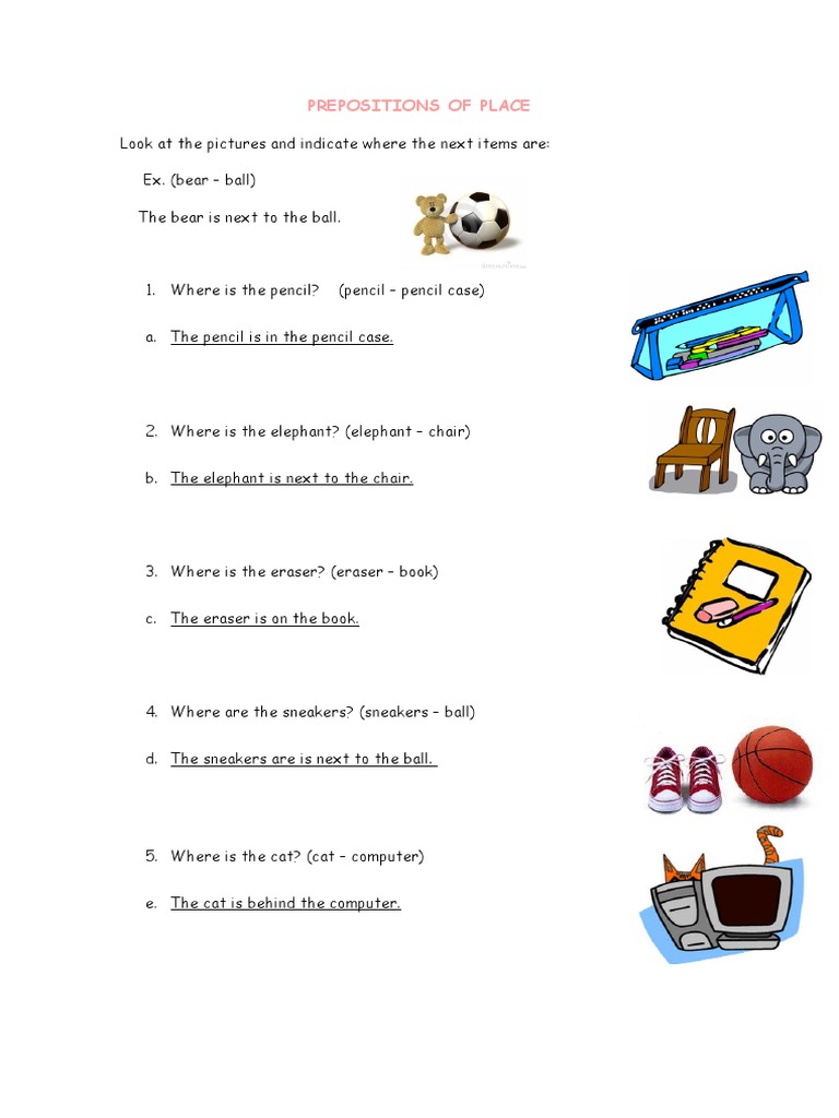 Prepositions of Place | PDF