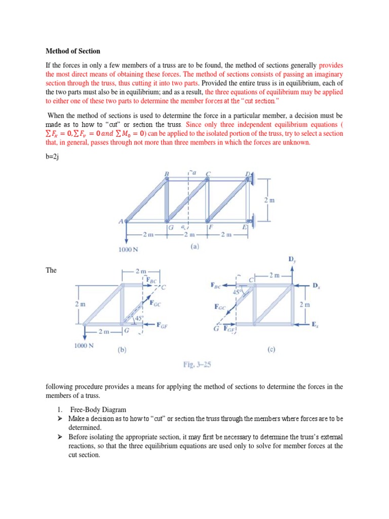 Method of Section | PDF | Truss | Force