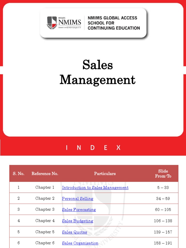 Sales Management | PDF | Sales | Marketing