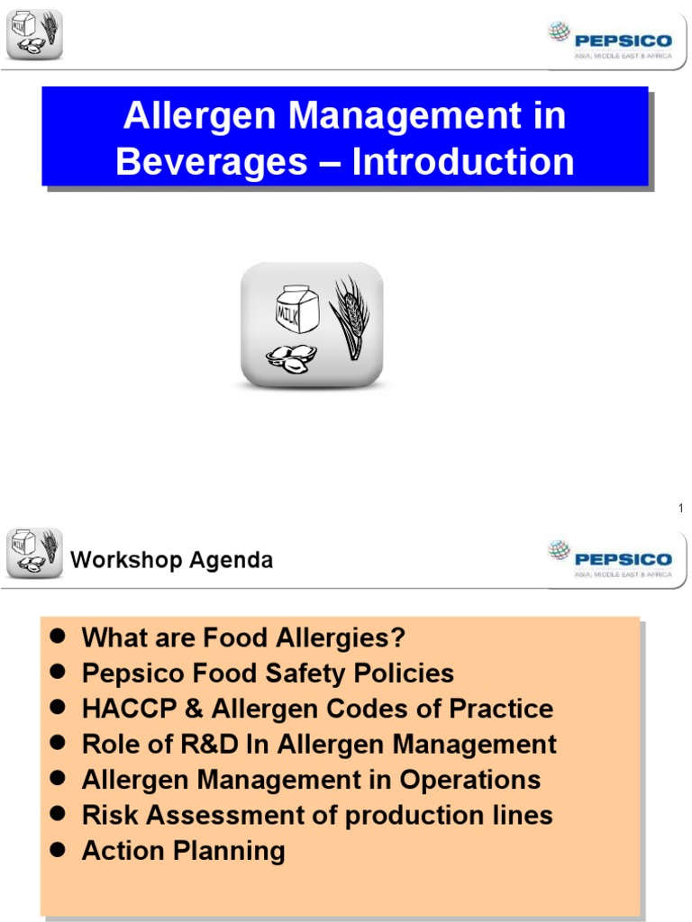 Allergen Management in Beverages Workshop | PDF | Food Allergy | Allergy