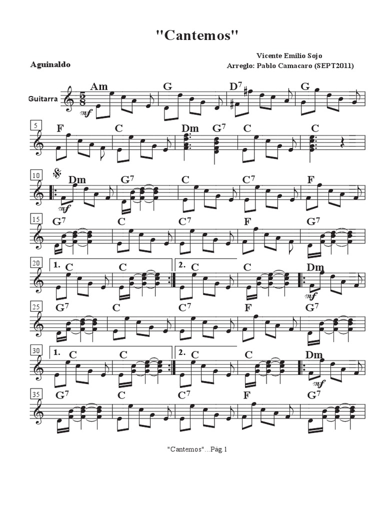 Cantemos, Guitarra | PDF