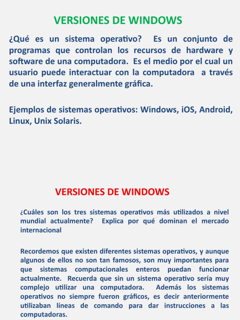 Guía de Versiones de Windows | PDF | Informática