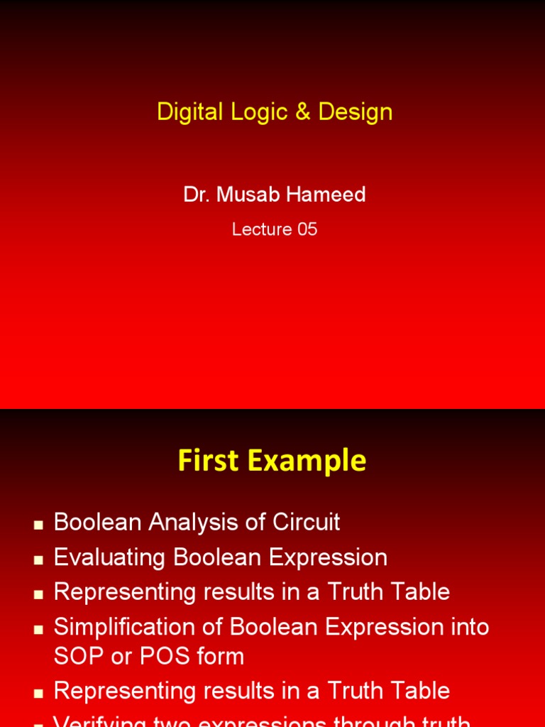 Digital Logic Design Lecture 05 2 Pdf Mathematics Computer Programming 