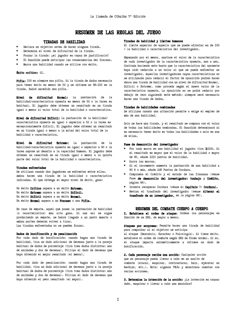 Resumen de Las Reglas Del Juego | PDF | Armas de fuego | Munición