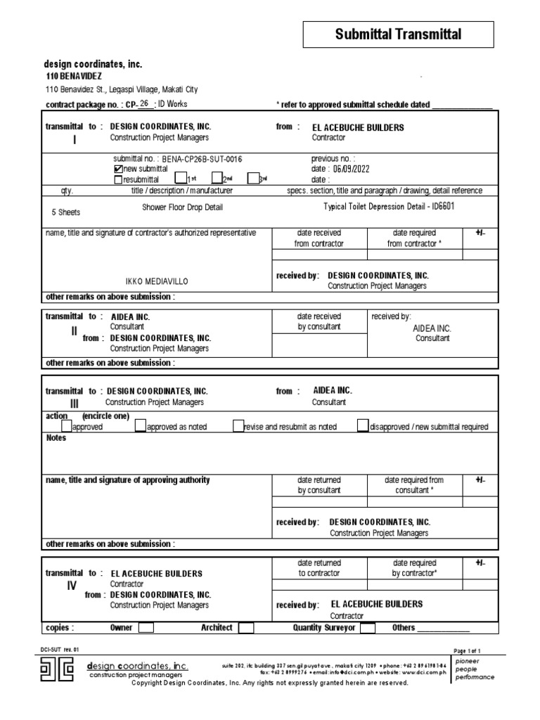SUT - Submittal Transmittal | PDF | Engineering | Real Estate