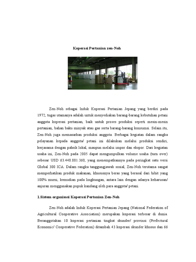 Koperasi Pertanian Zen-Noh Jepang | PDF | Teknologi & Rekayasa